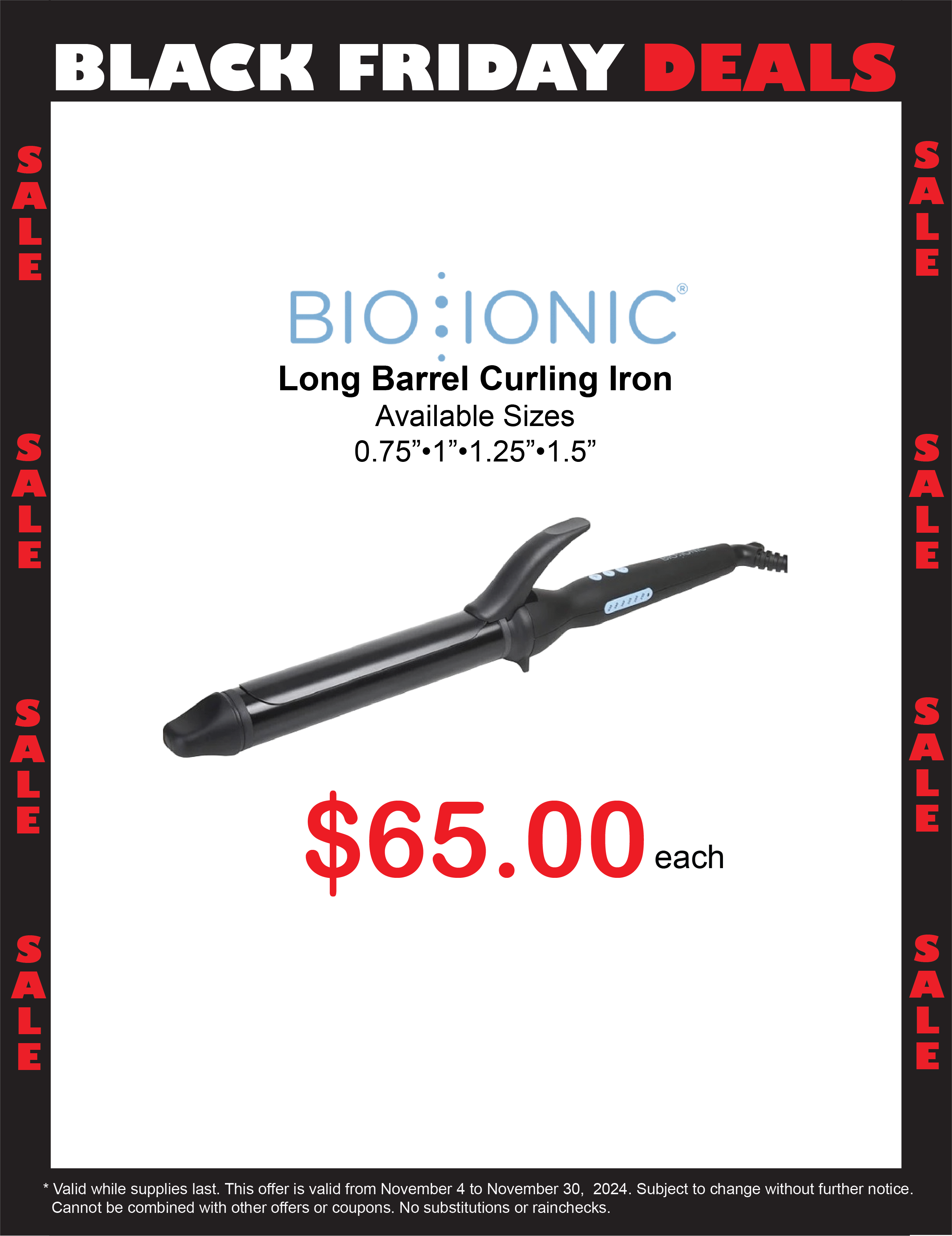 Black Friday Sale! Bio Ionic Long Barrel Curling Stone Iron - ONLY $65