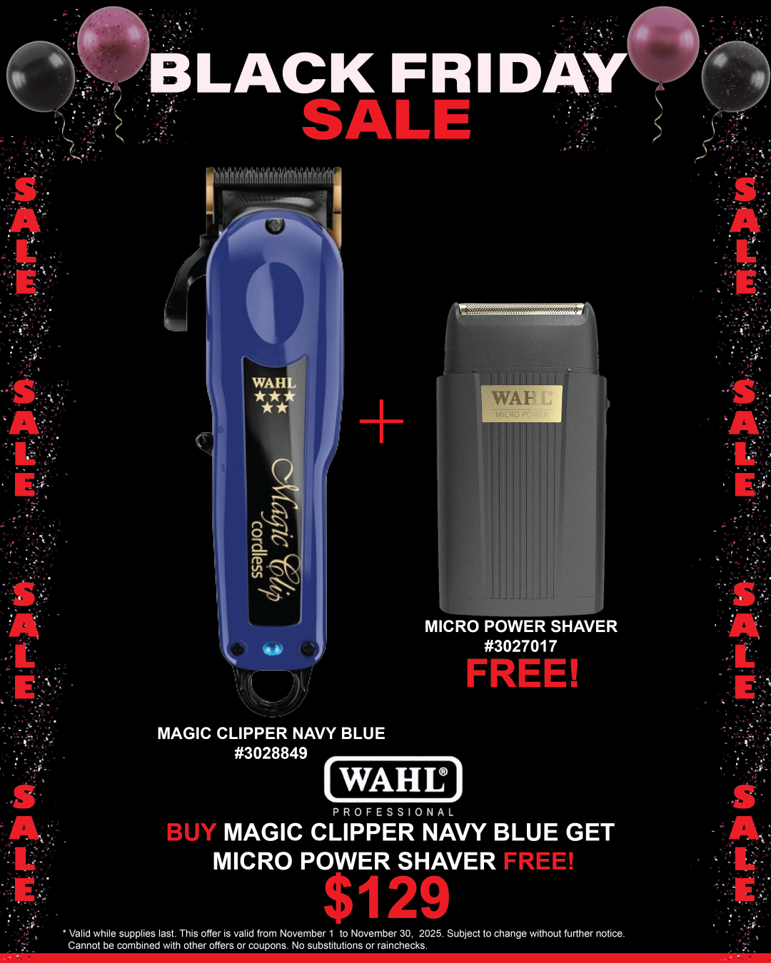 Wahl Professional Navy Magic Clipper + Micro Shaver Combo